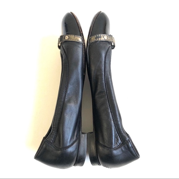 Agl | Shoes | Agl Black Leather Cap Toe Ballet Flat | Poshmark